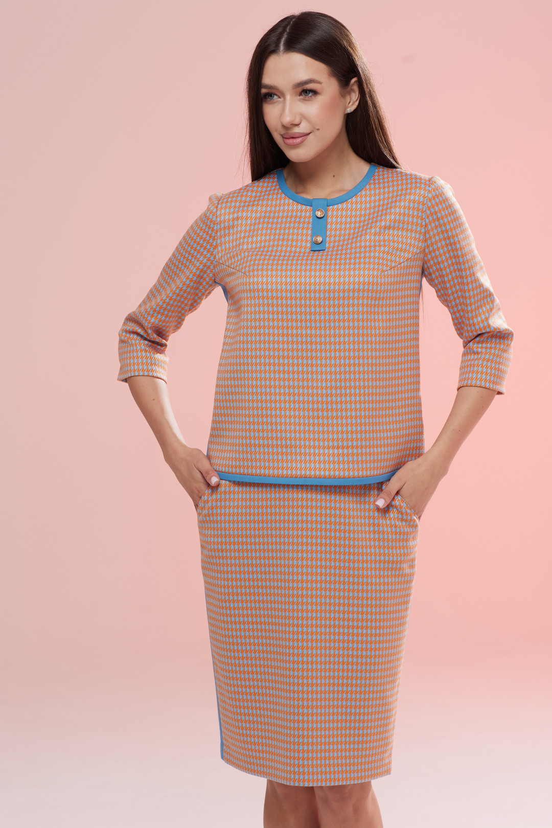 Костюм Lars Style 767 оранжево-голубая лапка - купить в интернет-магазине Avaro